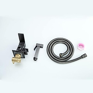 GTFDXJ Handheld Bidet Sprayer, Toilet Shower Kit, Brushed Gray Brass Bidet Toilet Sprayer Bidet Sprayer Kit, Toilet Sprayer with Hose and Mixing Valve