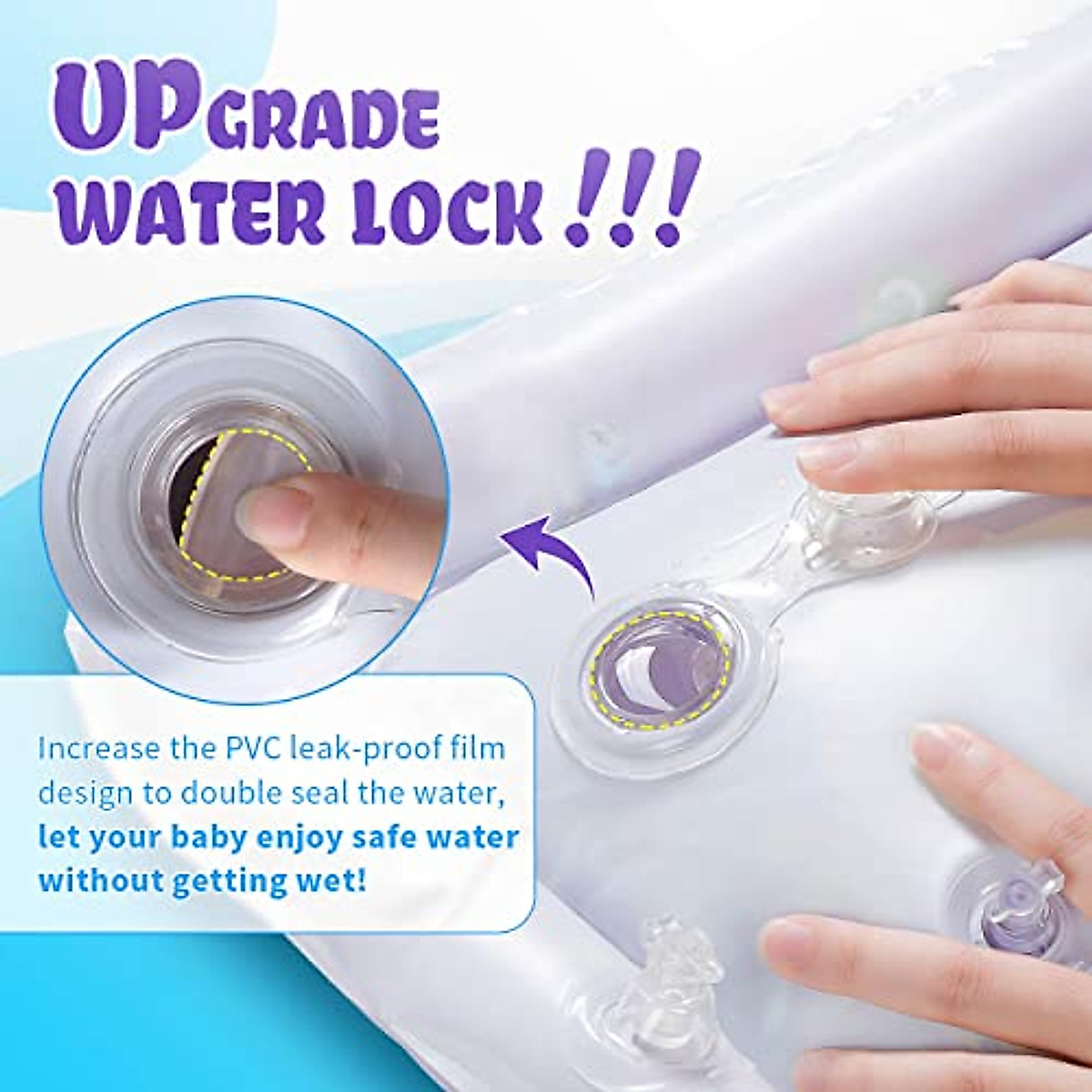 SEPHIX Mirror Water Tummy Time Mat, Baby Stuff for Newborn Toys 0-6-12 Months Girls Gifts, Infant Sensory Toys for Babies 0-3-6 Months Teething Crawling Development Activity Center for Christmas