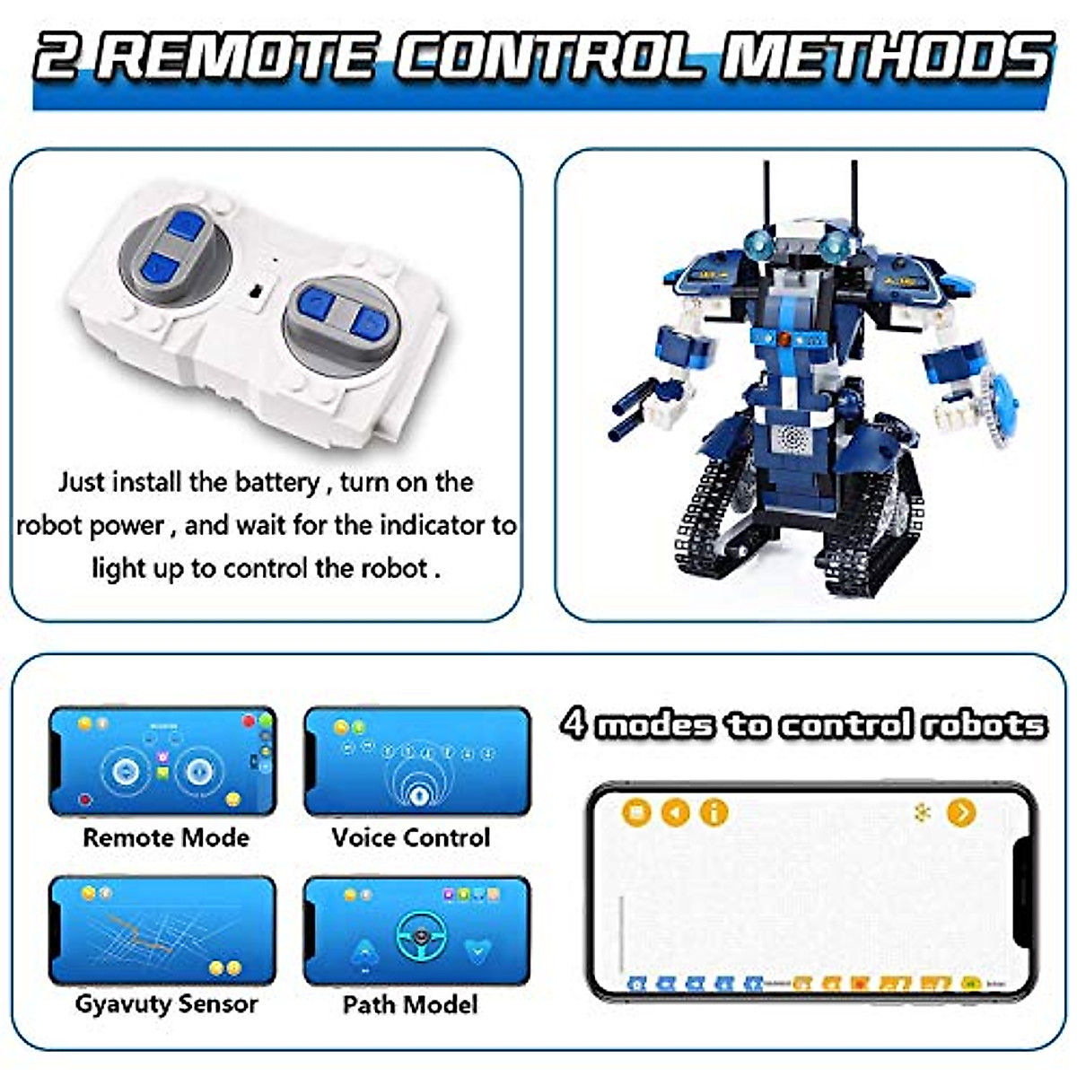 Yerloa Robot Building Kit for Kids 6-12, Remote & APP Control Robot Build A Robot Toys for Kids 8-12, Robotics Kit Stem Projects for Kids Ages 8-12, Gifts for 8 9 10 11 12 year old boys girls, 405 Pcs