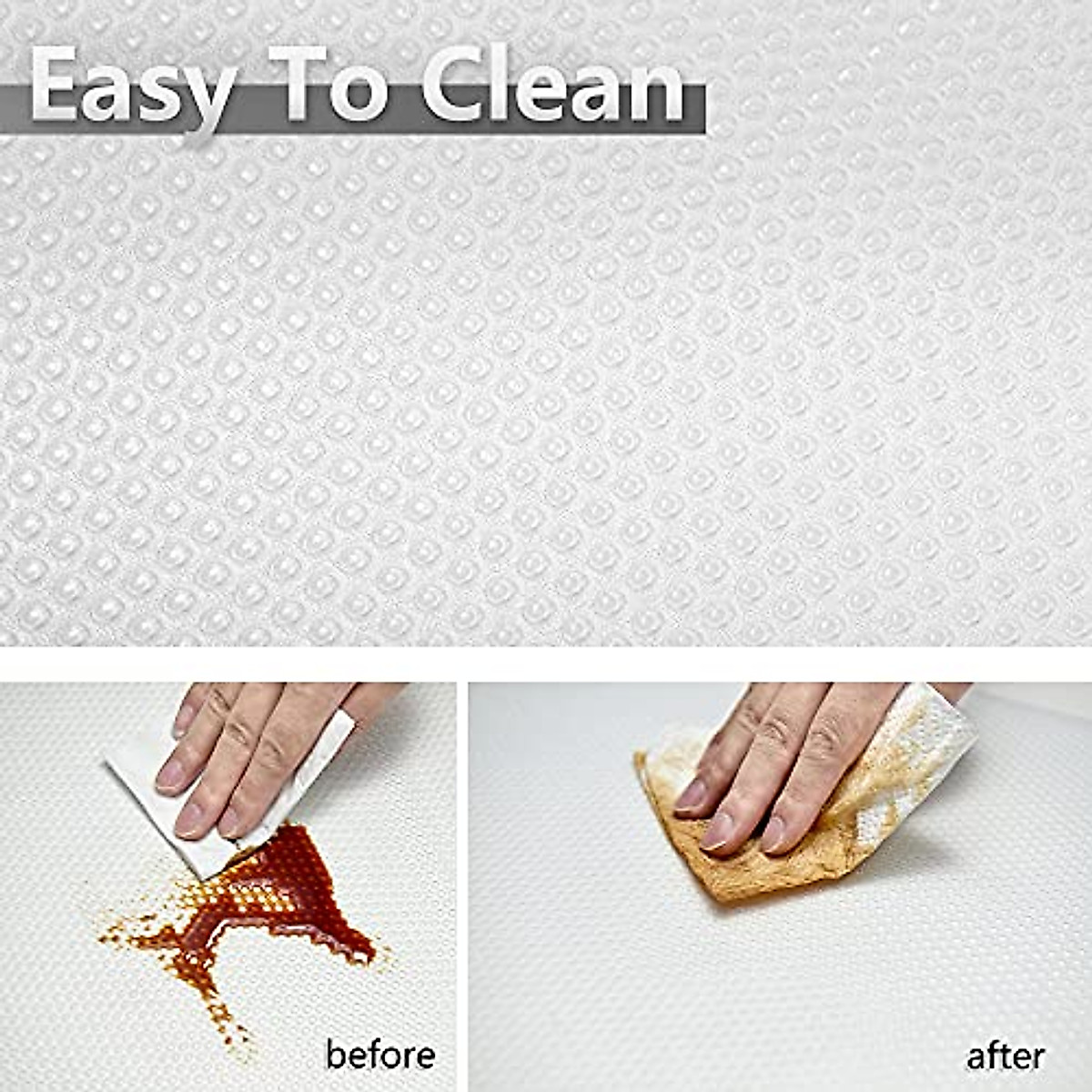 Shelf Liners for Kitchen Cabinets Non-Adhesive Cupboard Closet Drawer Shoe Rack Wire Shelf Liner Refrigerator Liners, Clear, 13.5Inch x 20FT