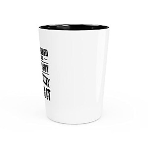 Shot Glass Party Ceramic Tequila Hair Baldy Skin Baldheaded Baldpated Novelty Hairless Barefaced Denudate Aficionado 1.9oz / Black