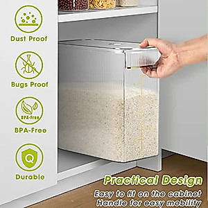 TBMax Rice Storage Container 25 Lbs - 20 Lbs + 5lbs Rice Container