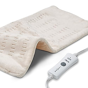 Ariliya Heating Pad for Back Pain & Cramps Relief- XL Electric Heating pad 4 Heat Settings 2h Auto-Off 12 x 24 Heated Pad, Beige-Beige