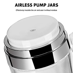 Lurrose Vacuum Container 4 Pcs Airless Pump Jars Empty Acrylic Makeup Cosmetic Jar Containers Refillable Travel Lotion Jar for Moisturizer Skincare Cream Hydrating Face Primer
