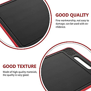 HEMOTON Fast Defrosting Tray Chopping Board Thawing Plate Cutting Board Meat Defroster Boards with Handle for Meat Pork Beef Fish Black Red