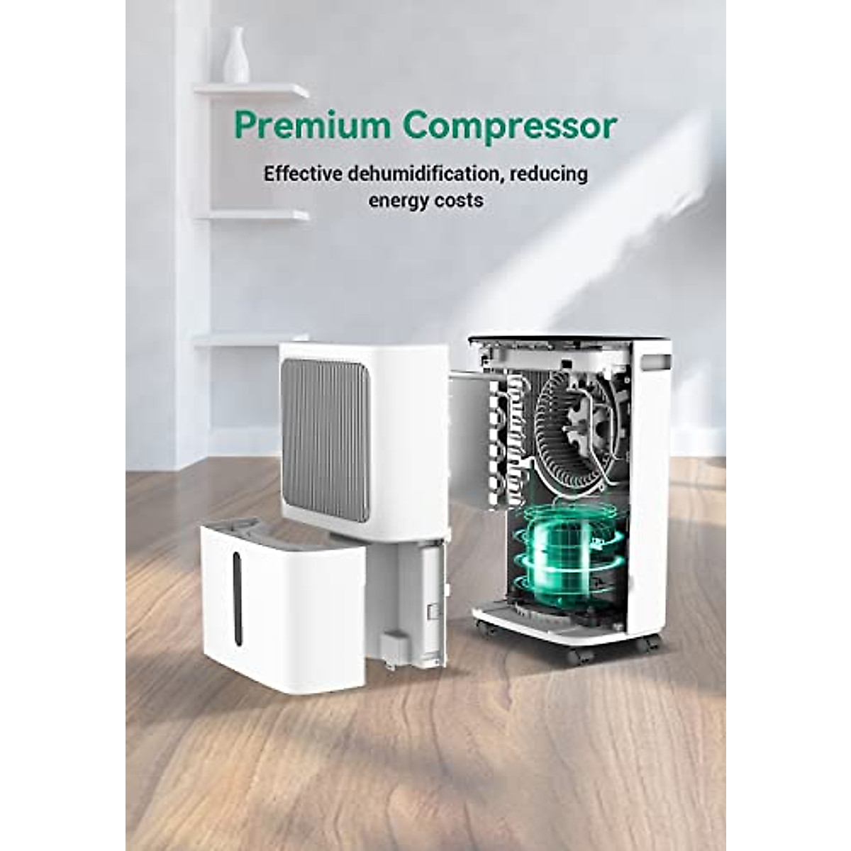 30 Pint Dehumidifiers for Home with Drain Hose, VEAGASO 2,500 Sq.Ft Dehumidifier for Basement, Large Room, Bathroom, Three Operation Modes, Intelligent Humidity Control, Dry Clothes, 24HR Timer