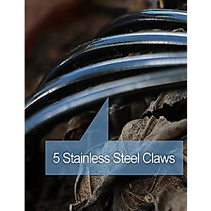 15" Gardeners Claw Rake | Military Grade Steel 6 Tines and Prime Wood Japanese Ninja Claw Garden Rake or Cultivator for Perfect Pulverized and Aerated Soil, Ergonomic Wooden Handle for Firm Grip