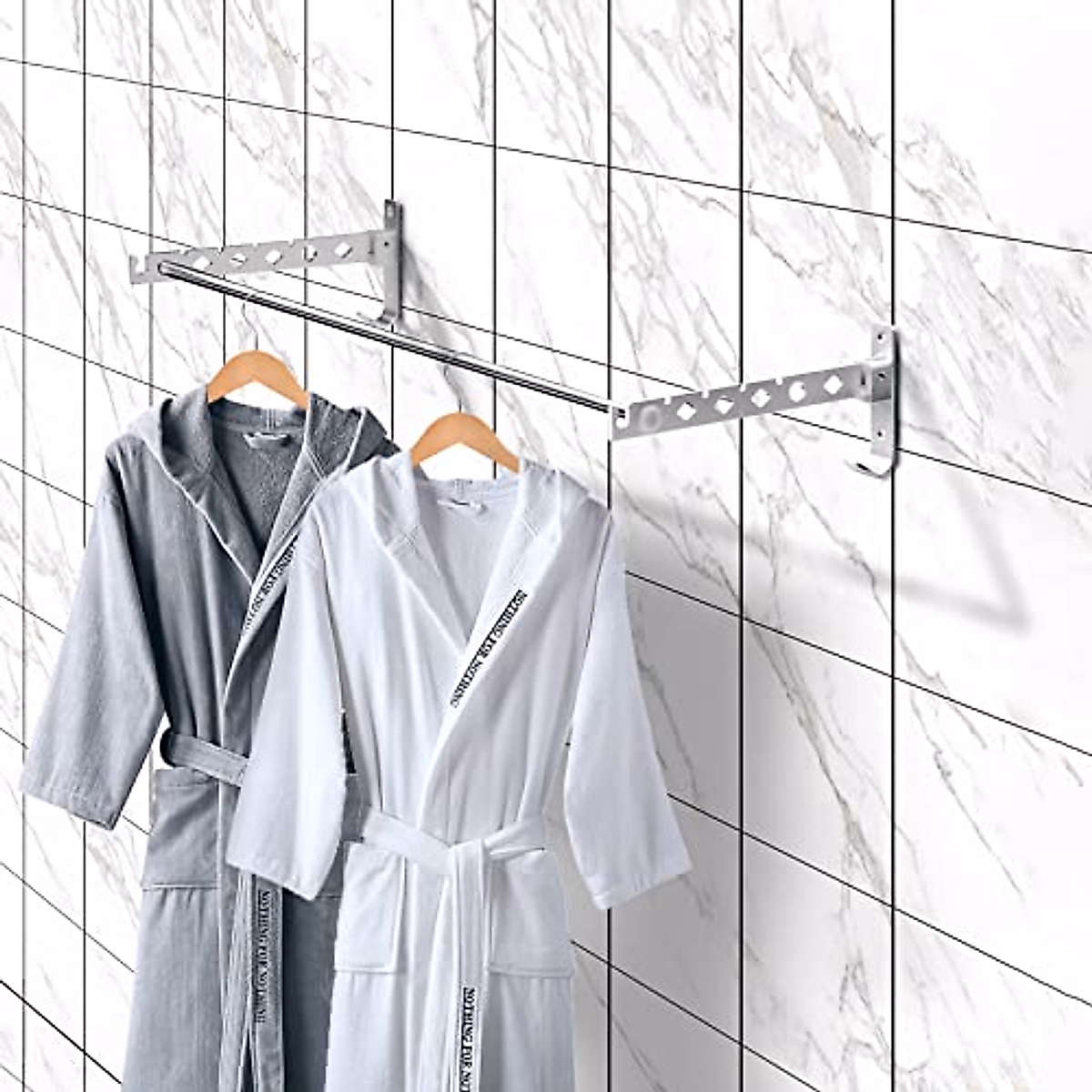 Clothes Drying Rack Folding Indoor Hanger for Laundry Washroom,Clothing Dryer Rack Outdoor,Foldable Wall Mount Collapsible Design,Wall Mounted Clothes Rack Like Retractable Hidden Saving Space Closet