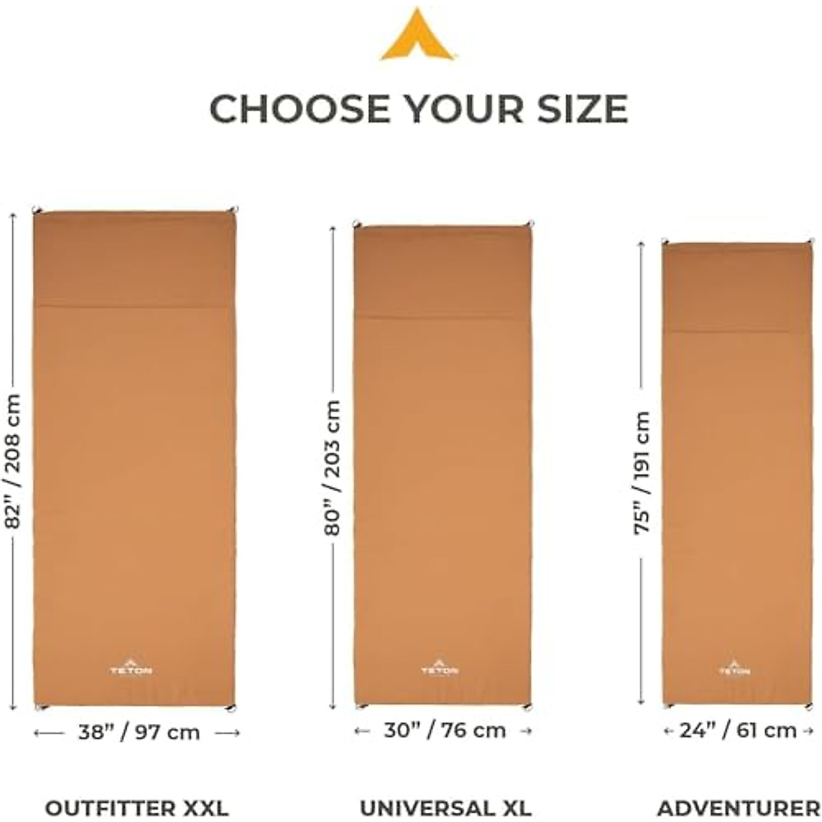 TETON Sports Adventurer Camp Pad; Sleeping Pad for Car Camping Brown, Adventurer/75" x 24" x 2"