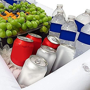 Inflatable Serving Bars Ice Buffet Salad Serving Trays Food Drink Holder Cooler Containers Indoor Outdoor BBQ Picnic Pool Party Supplies Cooler Drain Plug，Ice Tray Food Drink Containers for Summer Par