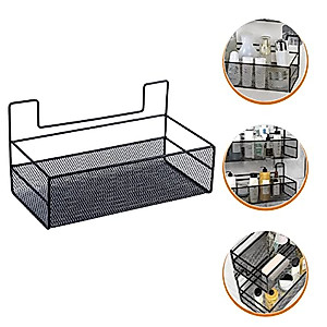 Angoily Laundry Metal Wire and Toiletries Storage Hanging Shelf Caddy Organizer Shelves Drilling Office Basket Room Kitchen Floating Conditioner Shampoo Home Mesh No Shower Bedroom Wall
