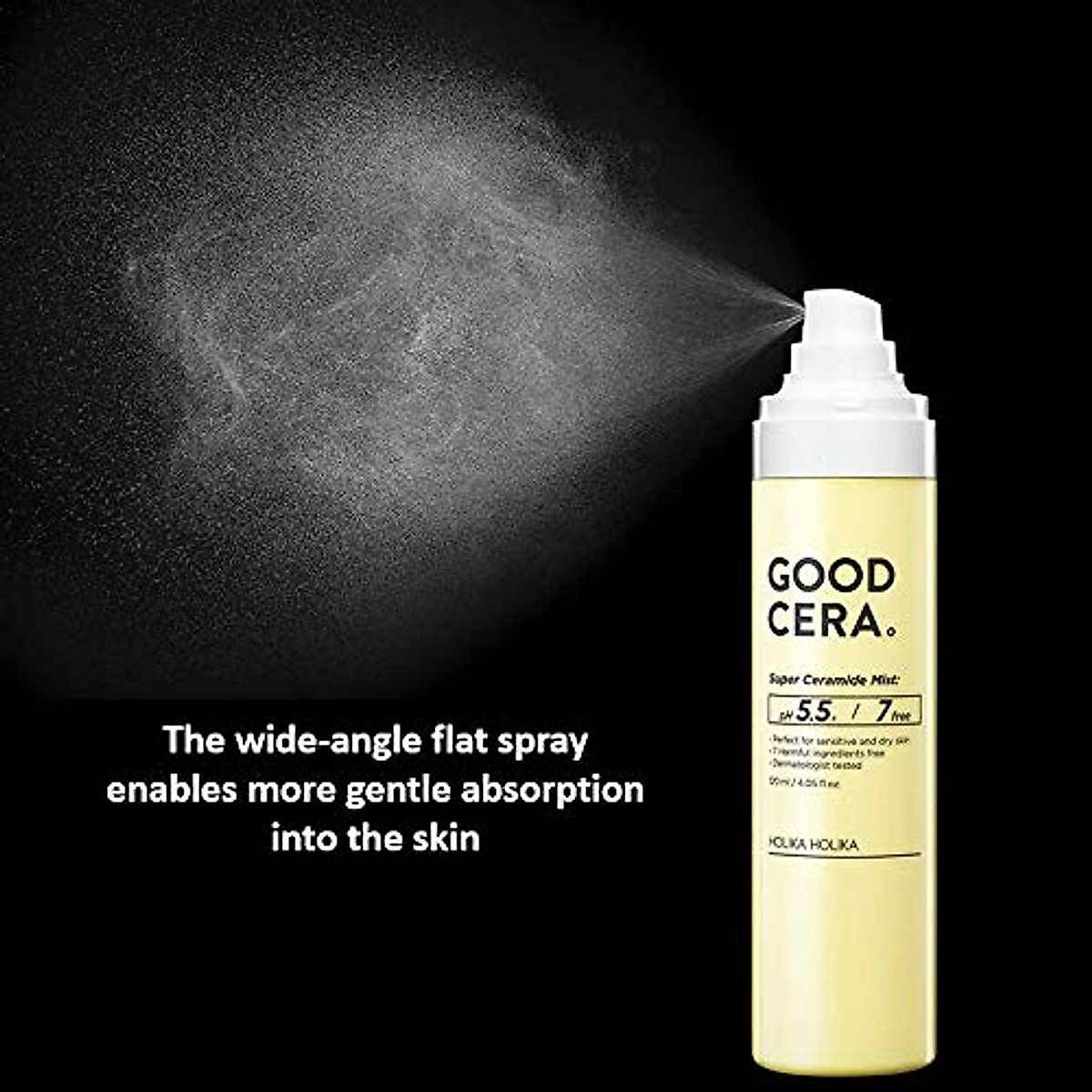 HOLIKA HOLIKA Good Cera Super Ceramide Mist | Face Mist Hydrating Spray w/Fermented Ceramides | Korean Skincare Low pH Face Moisturizer Mist Spray | Facial Spray Hydrating Mist (4.05 fl oz)