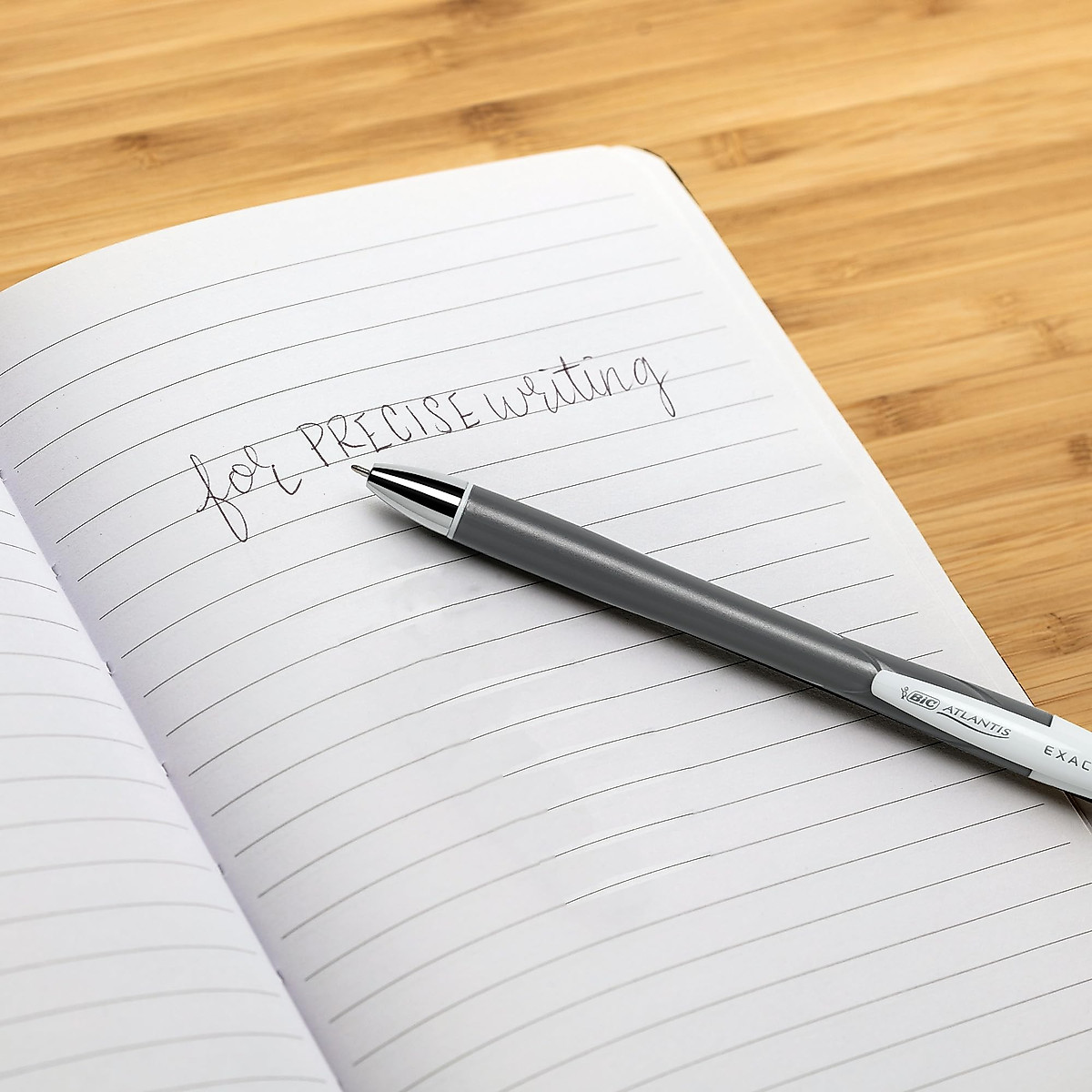 BIC Glide Exact Retractable Ball Point Pen, Fine Point (0.7 mm), Black, Precise Lines For Clean Writing, 3-Count