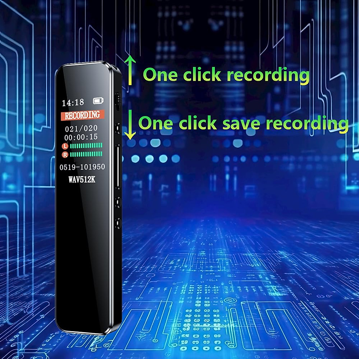 Metyoxmmx Digital Voice Recorder Voice Activated Recorder for Lectures Meetings 4608 Hours Sound Audio Recorder Dictaphone Recording Device with PlaybackMP3 Player Password Variable Speed 64GB