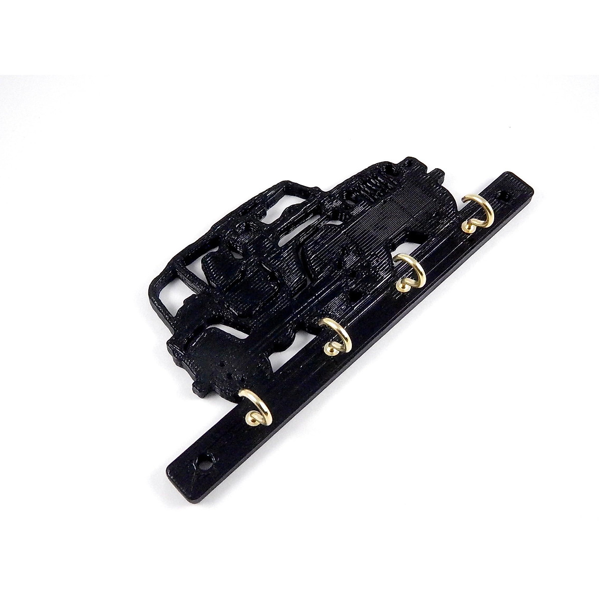 4x4 Rock Crawler Off Road Offroad Key Rack Holder Hanger Key Hooks - Four Hooks Installed - 6" Wide x 2 1/3" Tall x 3/16" Thick