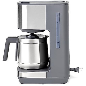 GE Drip Coffee Maker With Timer | 10-Cup Thermal Carafe Pot Keeps Coffee Warm for 2 Hours | Adjustable Brew Strength | Wide Shower Head for Maximum Flavor | Kitchen Essentials | Stainless Steel