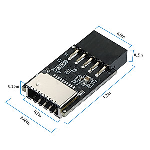 MZHOU USB 2.0 Front Panel Header USB 9pin to USB 2.0 Type-E Internal Adapter