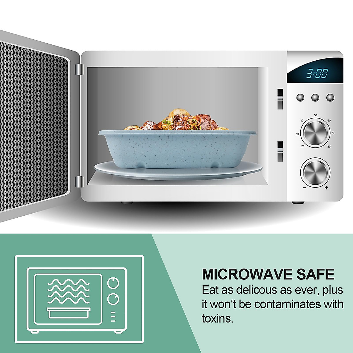 shopwithgreen Meal Prep Containers 1-Compartment, 10PCS Wheat Straw Microwave Bento Lunch Box with Lids, Reusable & Stackable Food Storage Containers, Dishwasher Freezer Safe BPA Free (32 OZ)