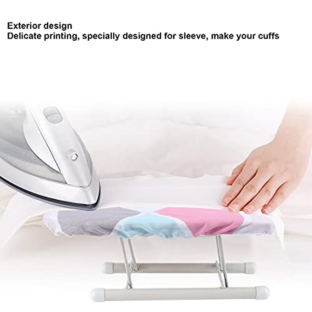 BORDSTRACT Tabletop Ironing Board, 10.2×4.3×3.5in Foldable Mini Ironing Board with Iron Rest Portable Folding Desktop Clothes Ironing Table for Home Travel Sleeve Cuffs Collars