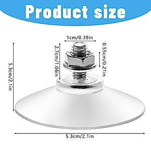 6Pcs Strong Thickened Sucker Suction Cup Table PVC Sucker Pads Clear PVC Sucker Pads Round Threads Suction Cups Extra Strong Adhesive Glass Suction Holder for Outdoor Kitchen Bathroom Window