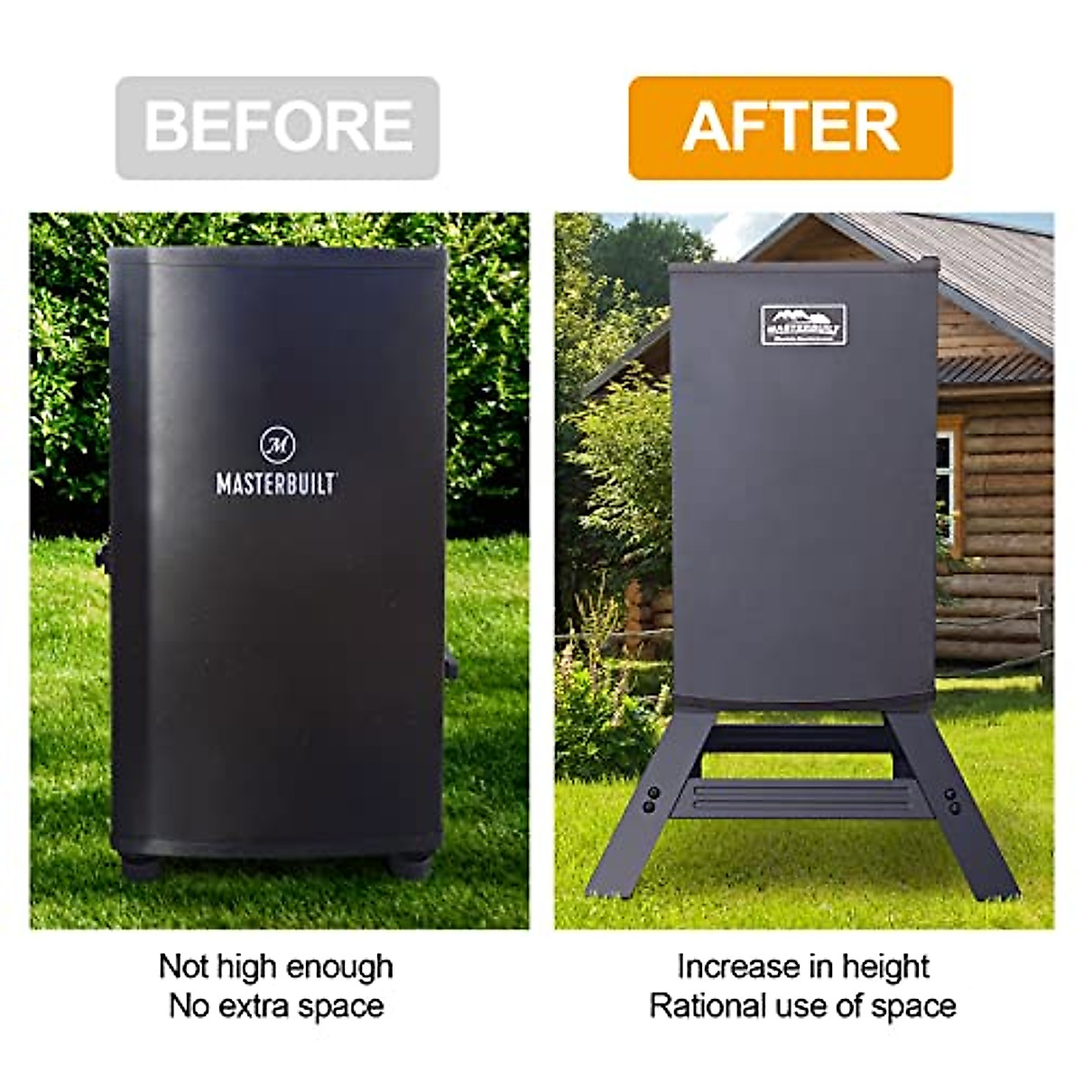 Electric Smoker Stand for Masterbuilt 30" Electric Digital Electric Smokers,MB20101114 Universal Leg Extension Kit Accessories for Masterbuilt 30Inch,Black