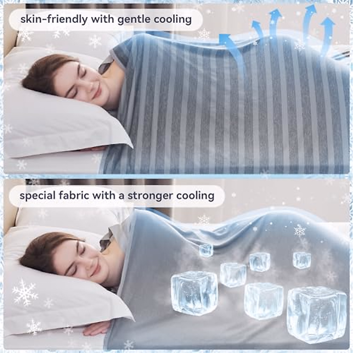 Guohaoi Cooling Blanket (90"x90"Queen Size) for Hot Sleepers and Night Sweats,100% Oeko-Tex Certified,Arc-Chill Q-Max >0.5 Cool Fiber,Ultra Cold Breathable,Comfortable,All-Season.