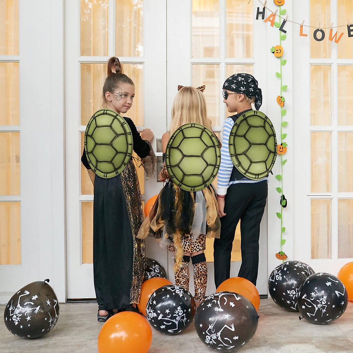 ABOOFAN Halloween Turtle Shell Costume Novelty Turtle Shell Backpack Halloween Cosplay Costume Party Carnival Performance Prop