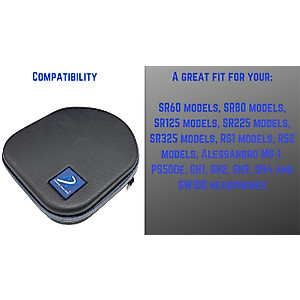 Premium Carrying case Compatible with Grado SR60 SR80 SR125 SR225 SR325, RS1 RS2, Alessandro MS-, PS500e, GH1 GH2 GH3 GH4 and GW100 Headphones. Grip-TECH 2 Outer Liner Easy Transport
