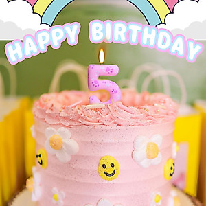 Cxryrzhe 3rd Birthday Candle Dog Paw Number 3 Candle Dog Paw Cake Decoration Birthday Party Supplies Pink Dog Paw Print Themed Cake Topper Decorations for Kids Boy Girl Party Decor Supplies