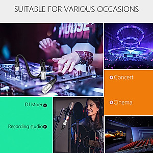 Tan QY XLR Splitter Cable, 1 XLR Female to 2 XLR Male Patch Y Cable Balanced Microphone Splitter Cord Audio Adaptor, 3 PIN XLR Jack to 2 XLR Plugs Adaptor Cord