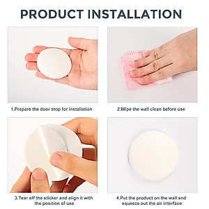 ROMZCPH Door Stopper Wall Protector 4PCS ,3.15" Large Door Handle Bumper, Silicone Wall Protectors from Door Knobs –The Home or Office (White)