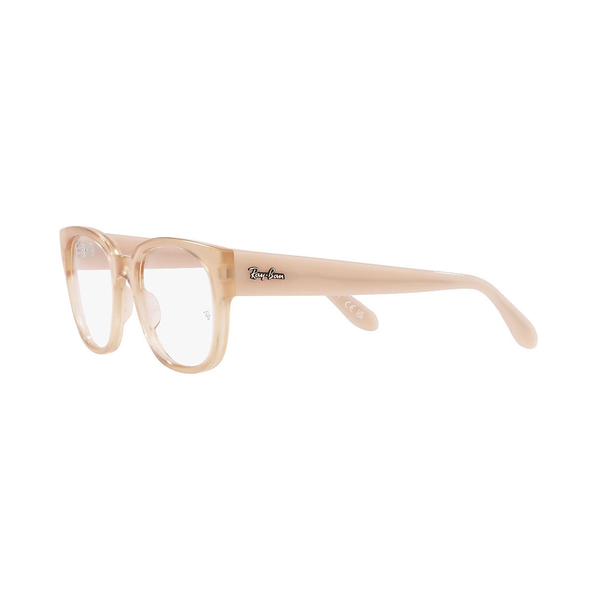 Ray-Ban RX7210 Square Prescription Eyewear Frames, Alabaster/Demo Lens, 50 mm