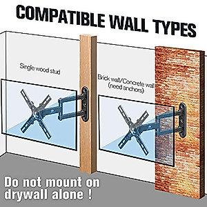 Mounting Dream Monitor Wall Mount for Most 17-39 Inch (Some up to 42 inch)，UL Listed TV Mount TV Bracket with Articulating Arms Tilt Swivel Extension Rotation, Up to VESA 200x200mm and 33 lbs, MD2462