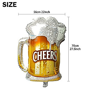 BIEUFBJI Whiskey Bottle Beer Cup Balloons Set of 4 Whiskey Bottle Beer Mug Super Shape Mylar Foil Balloon for Bar Summer Party Beer Festival Birthday Party Party Decoration Supplies