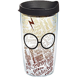 Tervis Made in USA Double Walled Harry Potter - Glasses and Scar Insulated Tumbler Cup Keeps Drinks Cold & Hot, 16oz, Classic