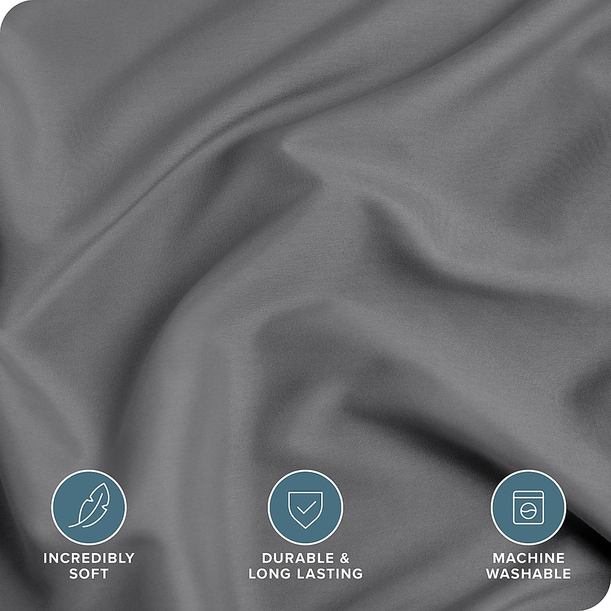 Bare Home Duvet Cover - Queen Size Bedding Set - Premium 1800 Super Soft Collection - Lightweight, Cooling - Soft Breathable Duvet Cover (Queen, Grey)