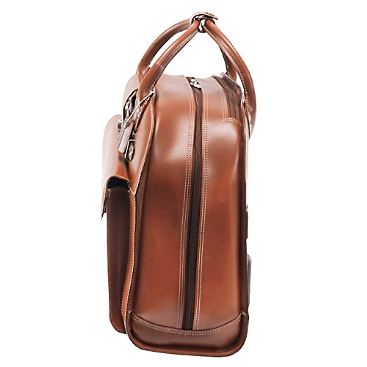McKlein Women's EDGEBROOK Wheeled Non-Detachable Briefcase, Brown, 17"x6"x13.5"