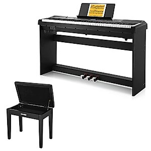 Donner DEP-20 Beginner Digital Piano + Donner Black Piano Bench