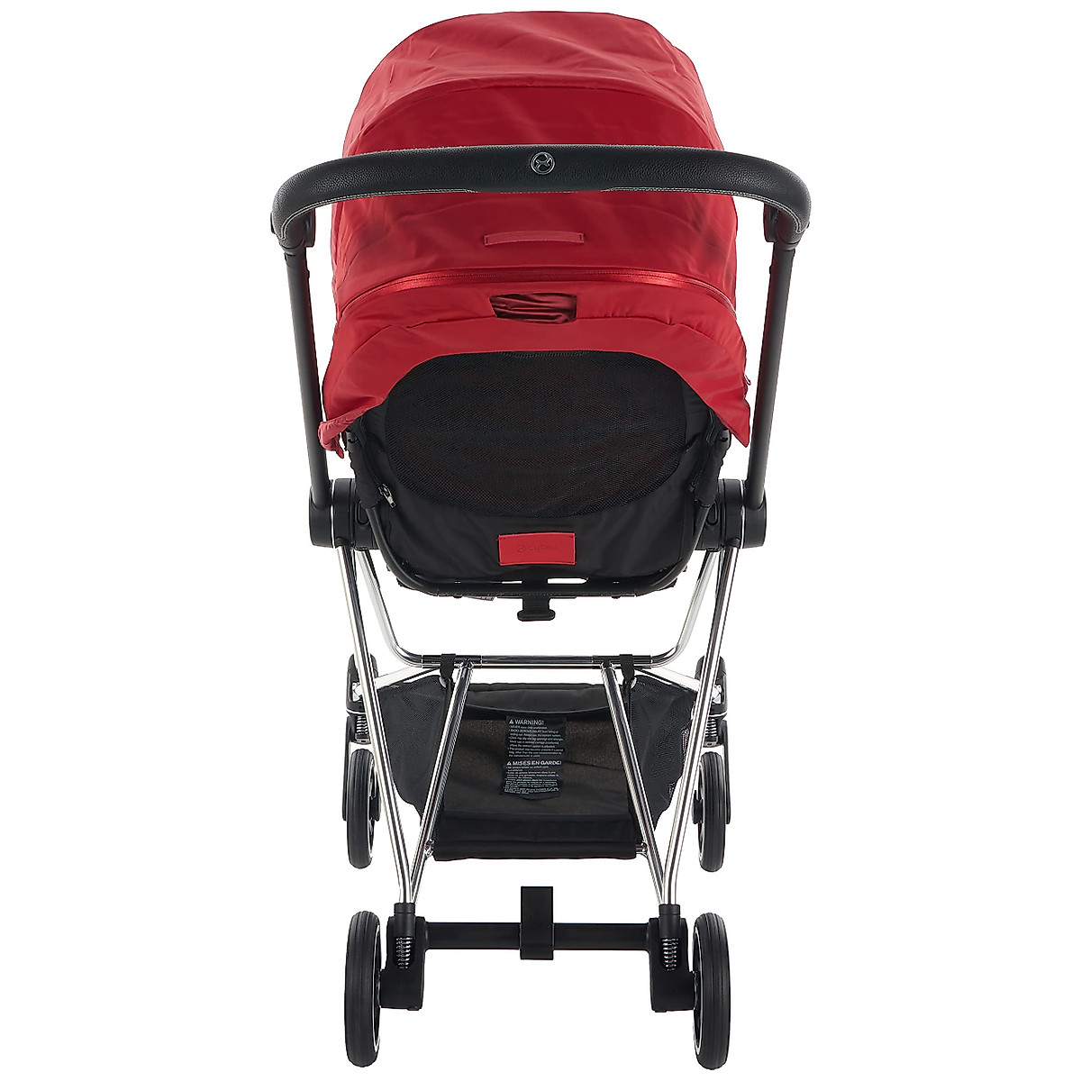 Cybex Mios 2 Complete Stroller, One-Hand Compact Fold, Reversible Seat, Smooth Ride All-Wheel Suspension, Extra Storage, Adjustable Leg rest, True Red Seat with Chrome/Black Frame