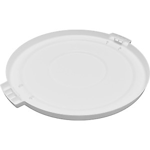 SPARTA Bronco Waste Container Trash Can Lid, Round Trash Bin for Disposal, 32 Gallons, White