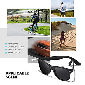 DEMIKOS Sunglasses Unisex Polarized Mens Sunglasses - Essential for Daily Life and Travel (heihui+binlan+heibai), Blue, Medium