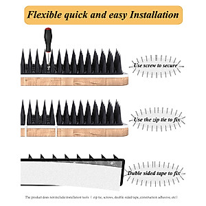 Bird Spikes, 20 Pack Pigeon Spikes, High Thorn Bird Spikes for Outside, Bird Deterrent for Small Bird Cat Squirrel, Easy Installation Bird Deterrent Spikes use for Balcony Courtyard Outdoor Roof