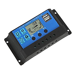 30A Solar Panel Controller, 3 Level PWM Control Charging LCD Display Efficient Multi Protections Solar Charge Regulator Universal for 12V/24V Solar Panels
