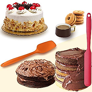 Multicolor Silicone Spatula Set - 446°F Heat Resistant Rubber Spatulas for Cooking,Baking,Mixing.One Piece Design with Stainless Steel Core.Nonstick Cookware friendly,BPA-Free,Dishwasher Safe