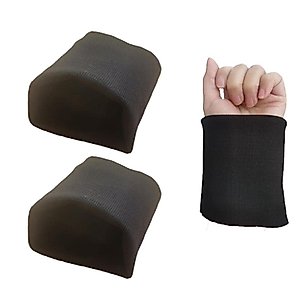 Seamless Rib Cuffs 1 Pair,1 * 1 Rib Knit Replacement Jacket Stripes Rib Knit Trims Cuffs for Sewing DIY (Black Color)