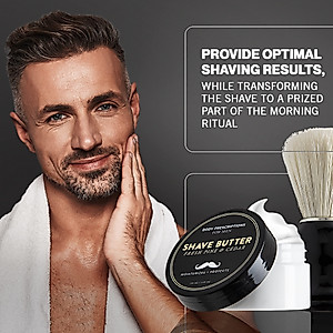 Body Prescriptions Men's Grooming Kit- Shaving Set for Men Including Fresh Pine & Cedar Shave Butter and Shave Brush, Shaving Accessories, Holiday Gifts for Men