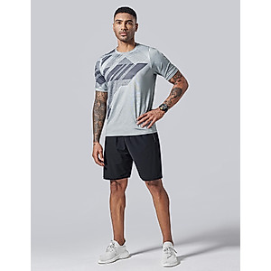 5 Pack Men’s Active Quick Dry Crew Neck T Shirts | Athletic Running Gym Workout Short Sleeve Tee Tops Bulk (Set 3, X-Large)