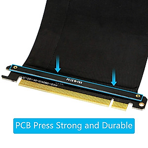 SinLoon PCI-E Express X16 Riser Extend Card PCIE 3.0 Cable Card Extension Port Adapter High Speed Riser Card Compatible with GTX RTX Series, Radeon Series Graphics Card (Balck 100mm)
