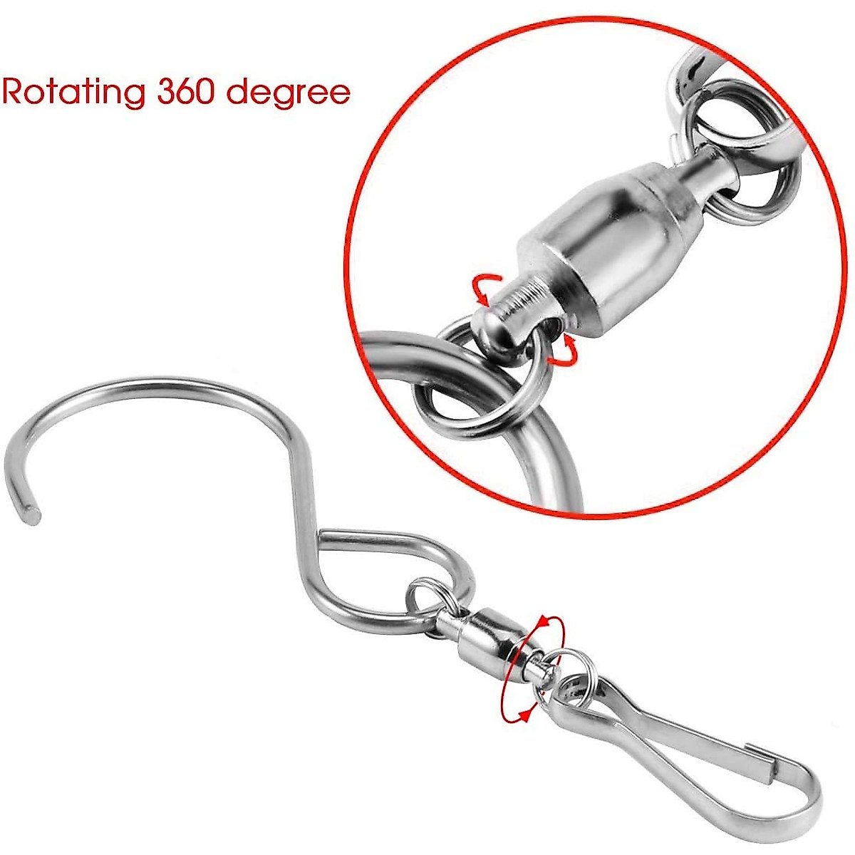 Lainin 12 Pack Stainless Steel Swivel Clip Hanging Hooks for Hanging Wind Spinners Wind Chimes Crystal Twisters Lighting Bulbs Party Supply…