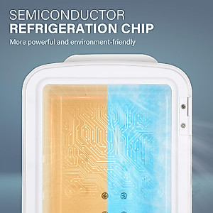 YSSOA 4L Mini Fridge with 12V DC and 110V AC Cords, 6 Can Portable Cooler & Warmer Compact Refrigerators for Food, Drinks, Skincare, Office Desk, White, Bedroom, Dormitory, Car, White